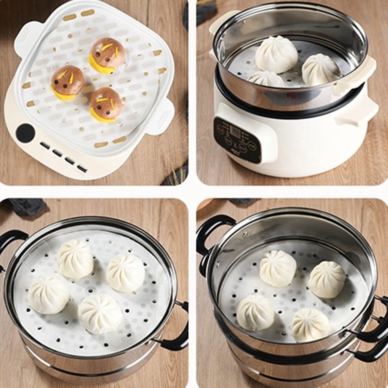 100PCS Steamer Paper Air Fryer Round Baking Kitchen Tool Steamed Bun ...