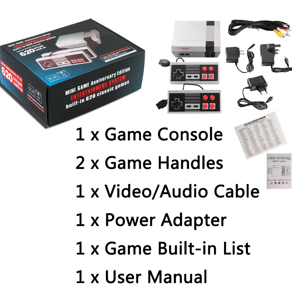 เกมคอนโซล：BuiltIn 620 Games Mini TV Game Console 8 Bit Retro Classic ...
