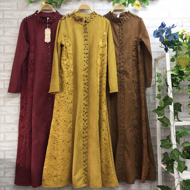 Gamis Suede Mix Brokate นําเข้าหรูหรานําเข้าของแท้ - ade_kirana.th ...