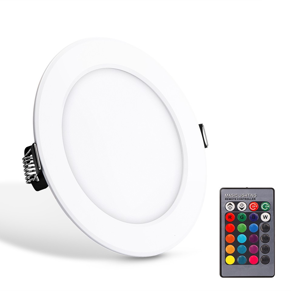 5 W Round RGB LED แผงไฟโคมไฟเพดานพร้อม remo - jimeigao3.th - ThaiPick