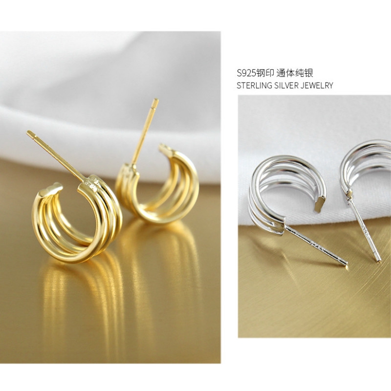 S925 Ins ต่างหูสตรีแบบแป้นทรงกลม - lzc407554290.th - ThaiPick