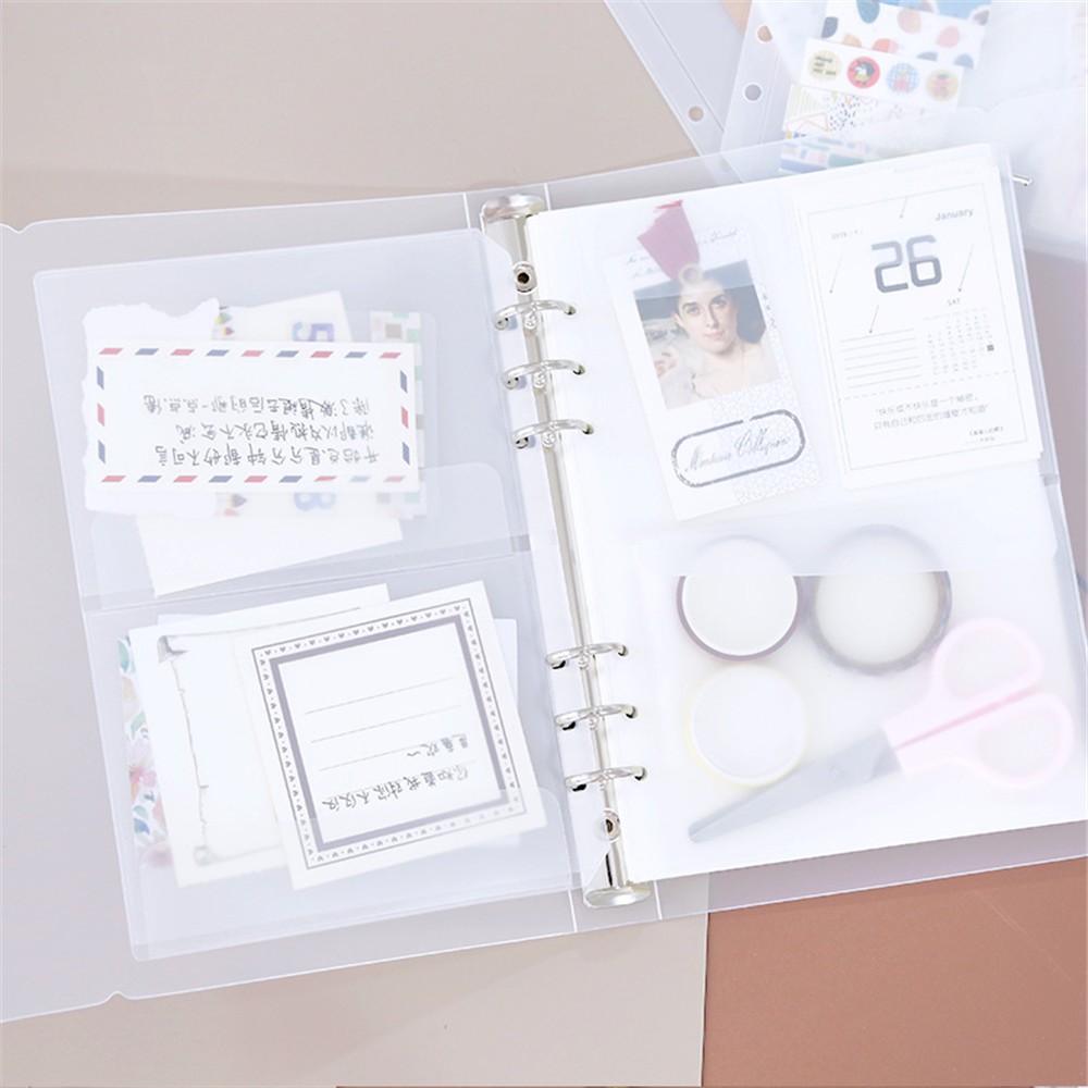A5/A6 MUJI PVC Clear Information Storage Bag Pack 6 Hole Notebook ...