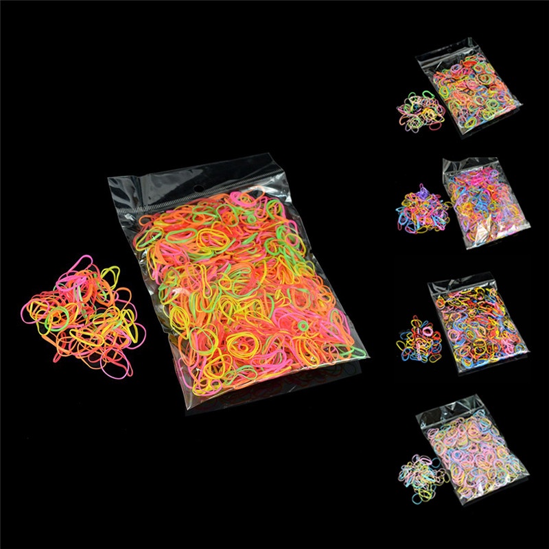 1000pcs Mixed Colors Rubber Bands Small Circle Strong Elastic Rubber ...