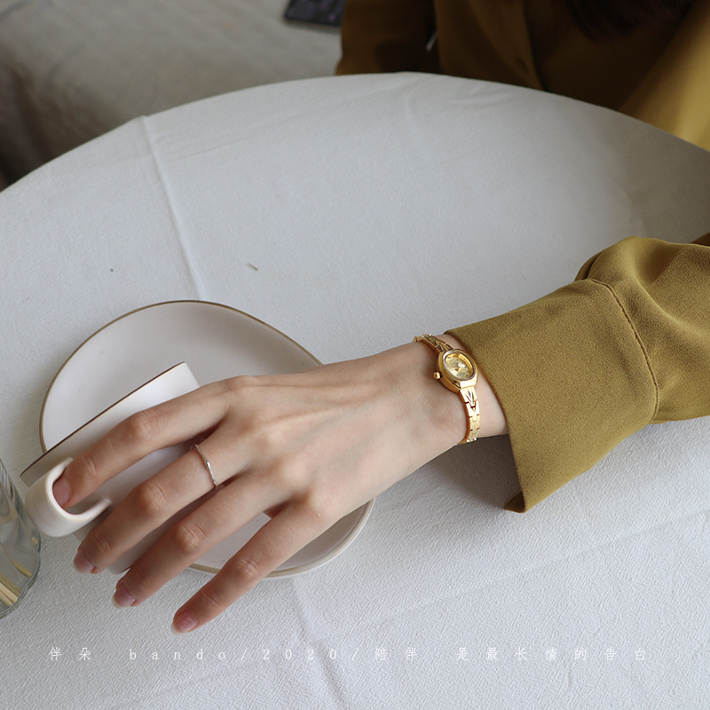 Banduo light luxury watch ladies gold color retro literary Korean chain ...