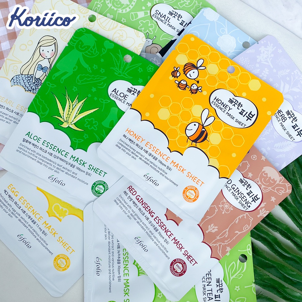Esfolio Pure Skin Essence Mask Sheet 25 ml. แผ่นมาส์กหน้าเกาหลี/เอสโฟลิ ...