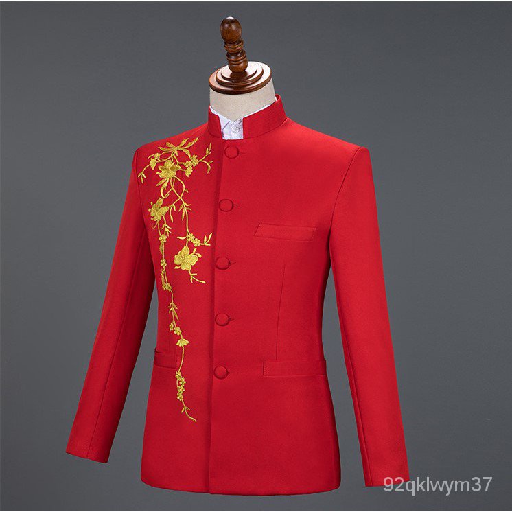 S2XL Mens Chinese Traditional Samfu Suit White Black Blue Red Formal ...