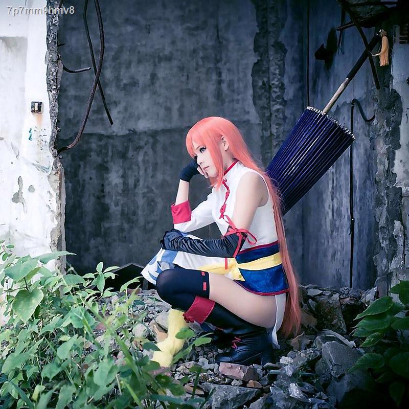คุณภาพสูง ㍿ [pro Manyuan] อะนิเมะ Gintama future Kagura cos เสื้อผ้า cheongsam วิกผมกิ๊บรองเท้า ...