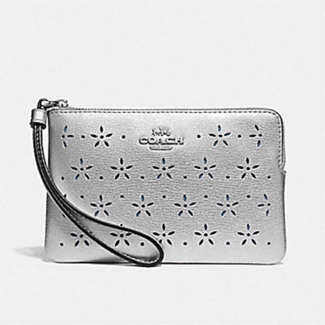 พร้อมส่ง แท้ New Coach คล้องมือ 1 ซิป S รุ่น CORNER ZIP WRISTLET (COACH ...
