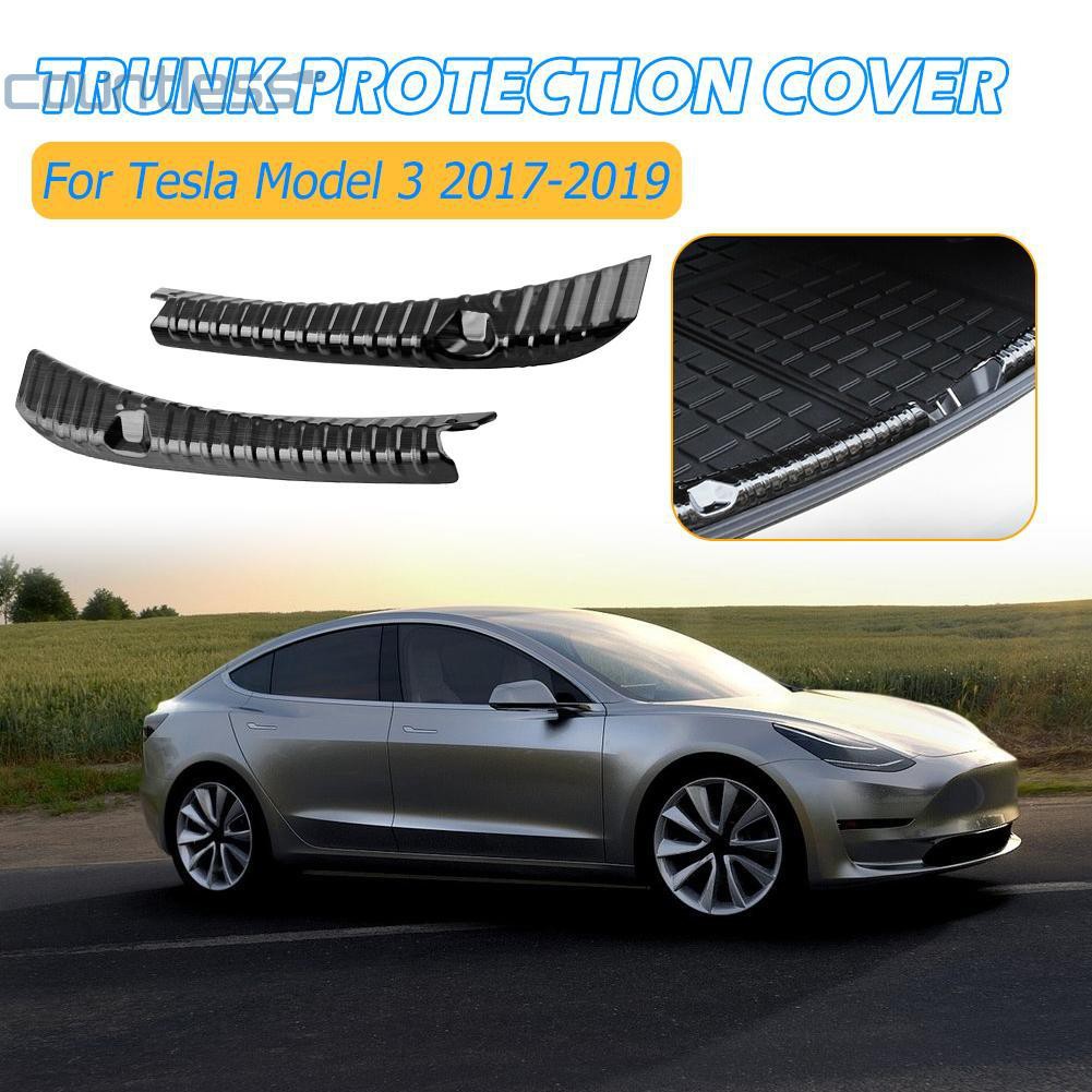 Cou2 ชิ้น / ชุด Tesla Model 3 2017 2018 2019 Stainless Steel Trunk ...