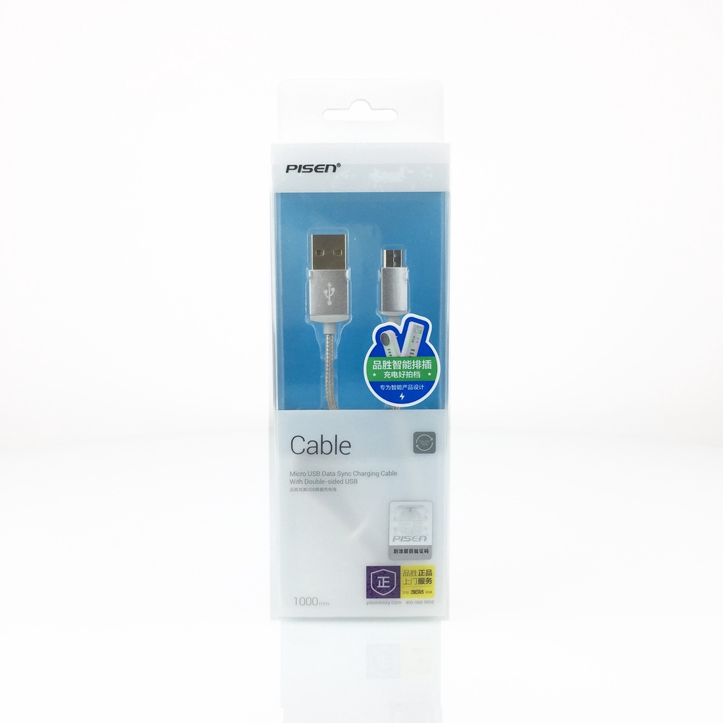 PISEN ไพเซน สายชาร์จเร็ว iPhone iPad และ micro USB สายถักไนล่อนเส้นใหญ่แข็งแรงทนทาน รุ่น AL06 ...