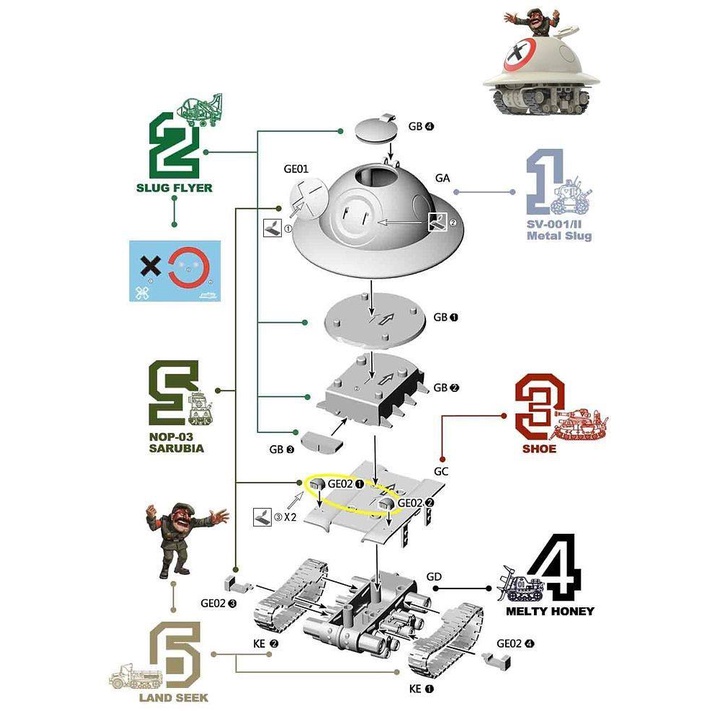 Metal Slug X Model Kits 6 KINDS OF ASSORTED BOXES - teeteplawal - ThaiPick
