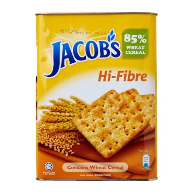 Jacob's Hi Fiber Cream Cracker ขนมปัง ขนมปังจาค็อบส์ จาค็อบส์ ไฟเบอร์ ...