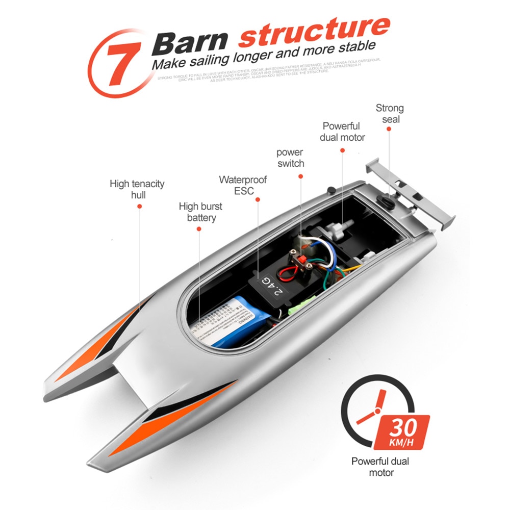2.4G Racing Boat Waterroof RC Boats Remote Control High Seed Cometition ...