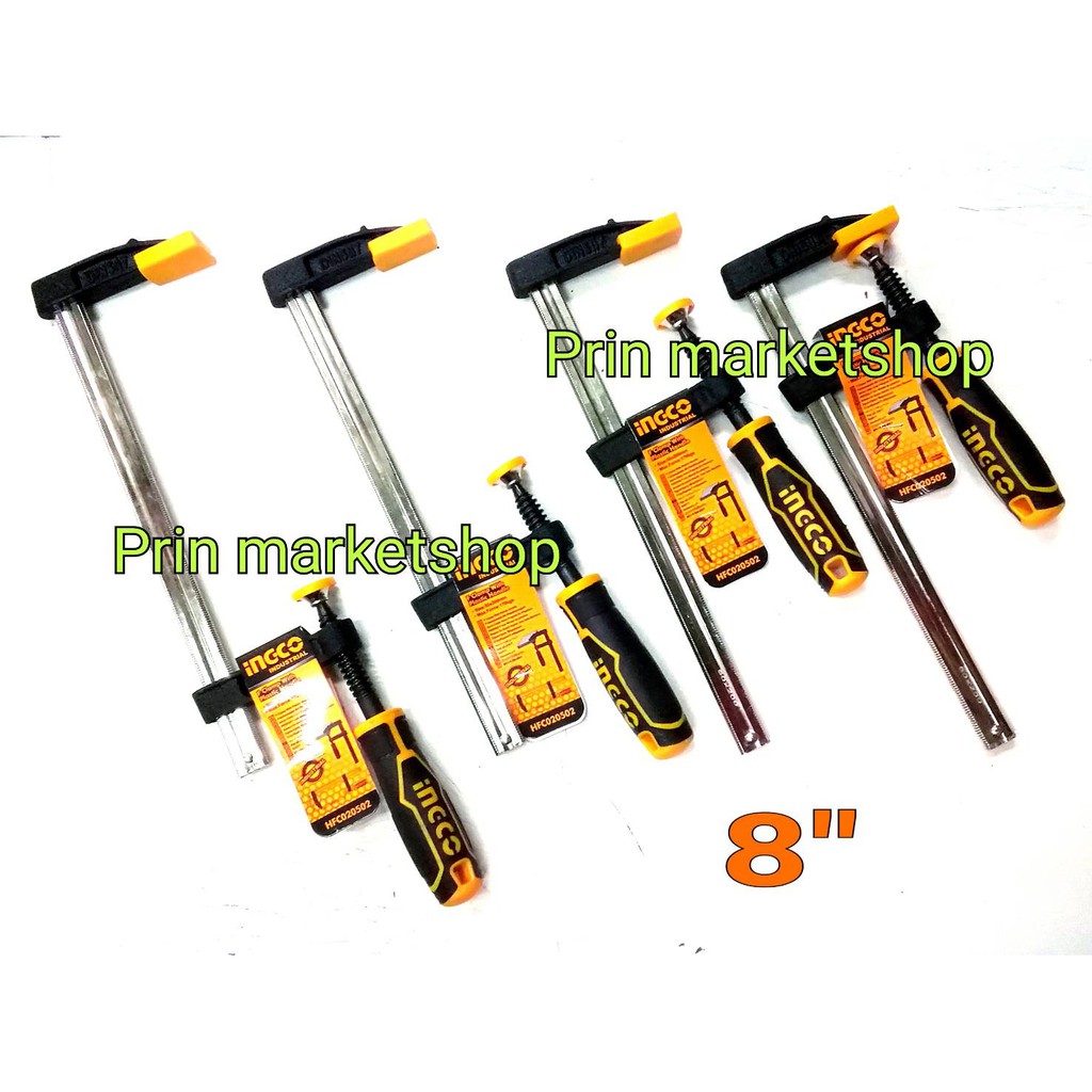 ปากกาจับงานไม้ F-Clamp 8 นิ้ว 4 อัน INGCO | Shopee Thailand