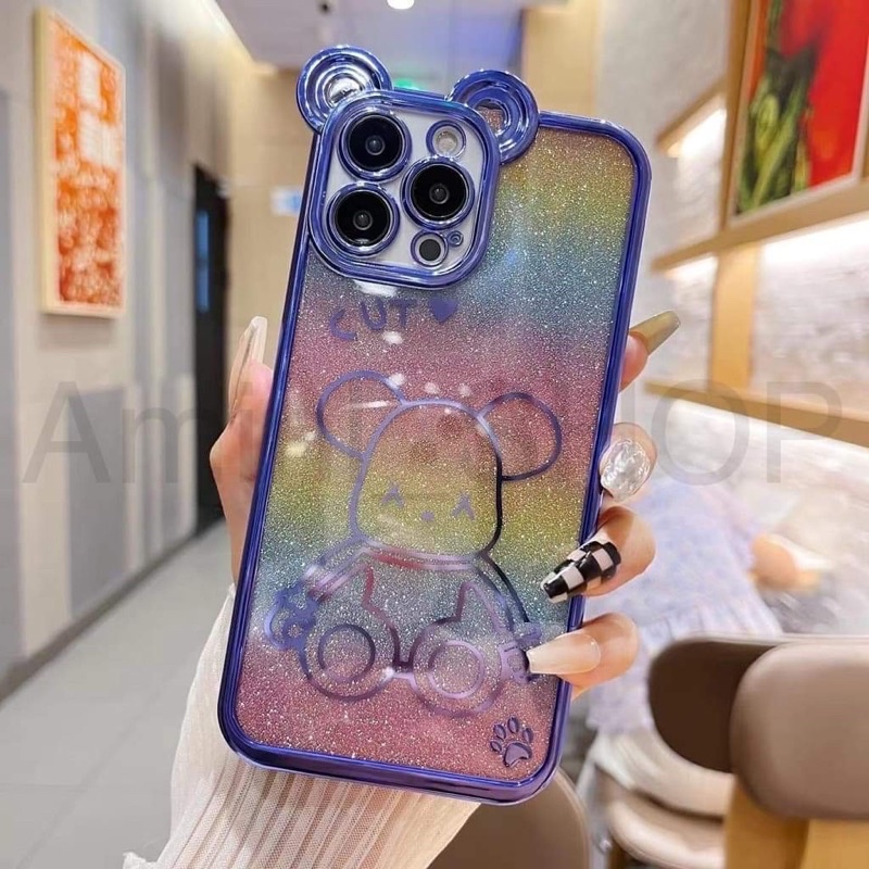 เคลtpuหมี่กากเพชรoppoa12 A5s A7 F9 A57 4g A57 5g A77 5g Reno7z