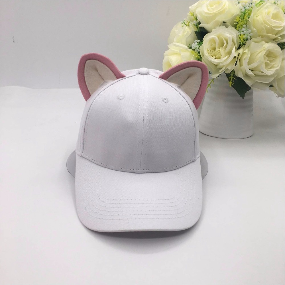 The new cat ears baseball cap for women and girl made of pure cotton ...