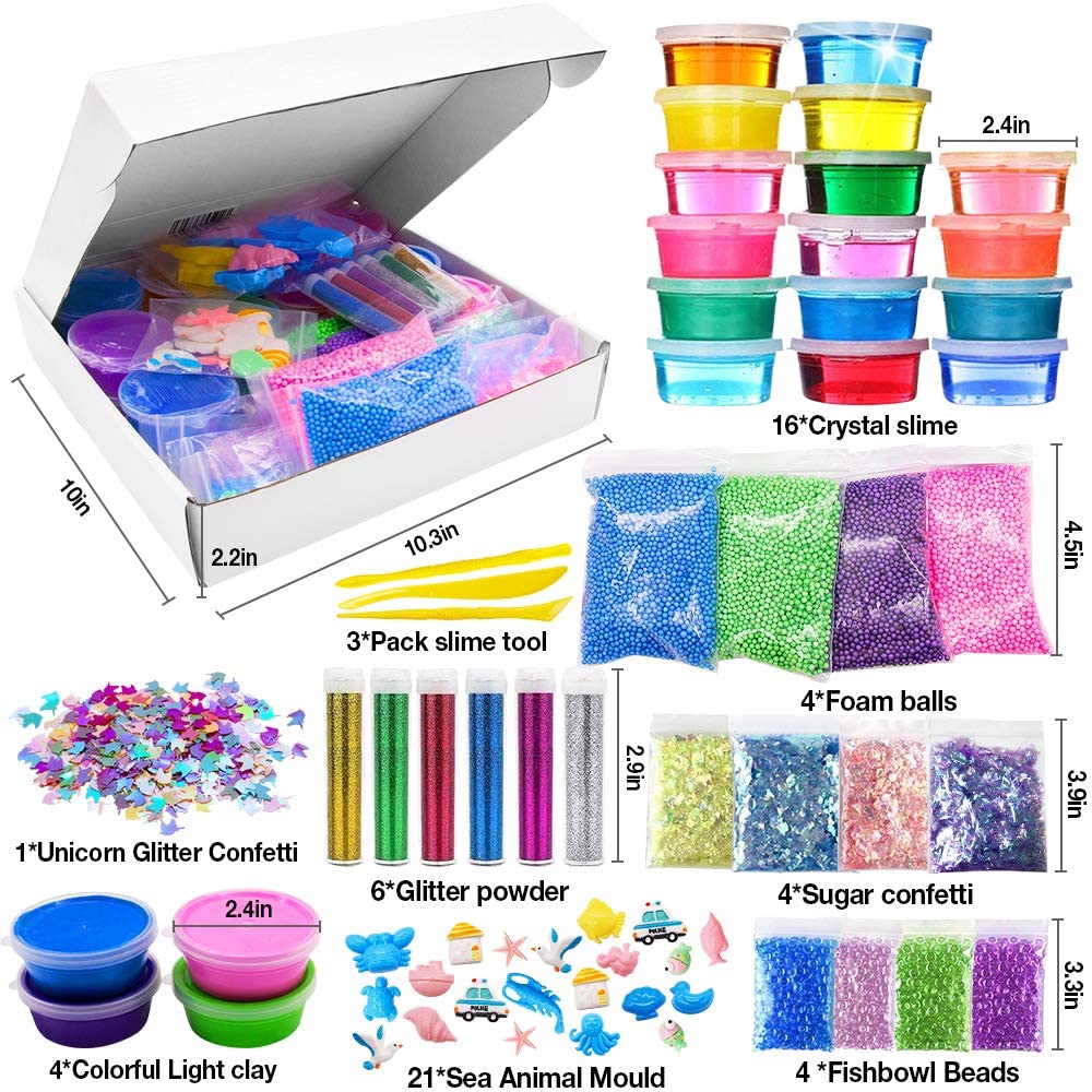 Unicorn Clay Slime Kits DIY Slime Kit For Girls Boys Ultimate Glow ...