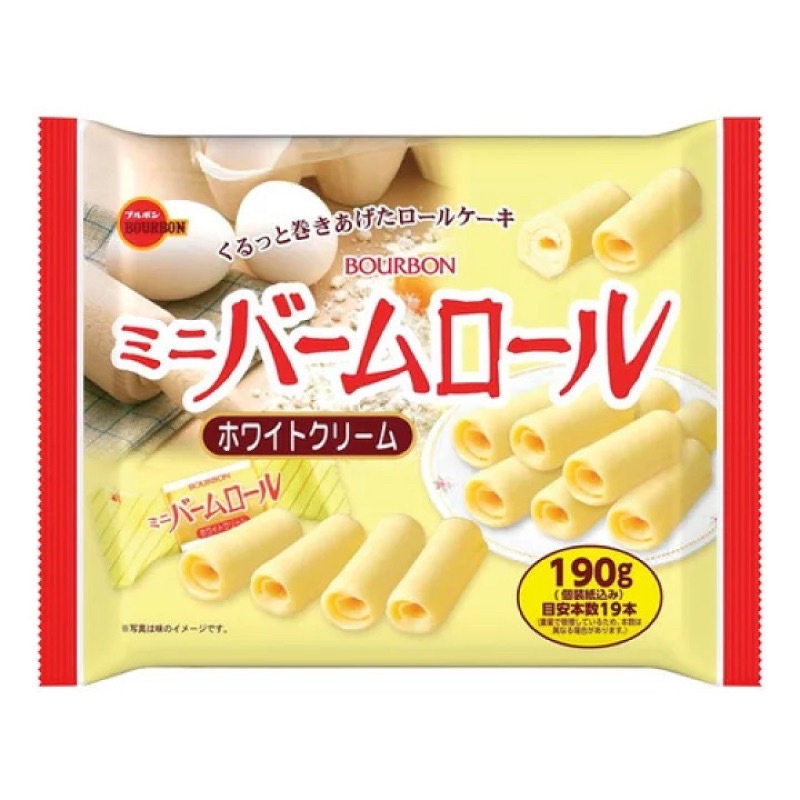 Bourbon mini baum roll White Cream 190 กรัม | Shopee Thailand
