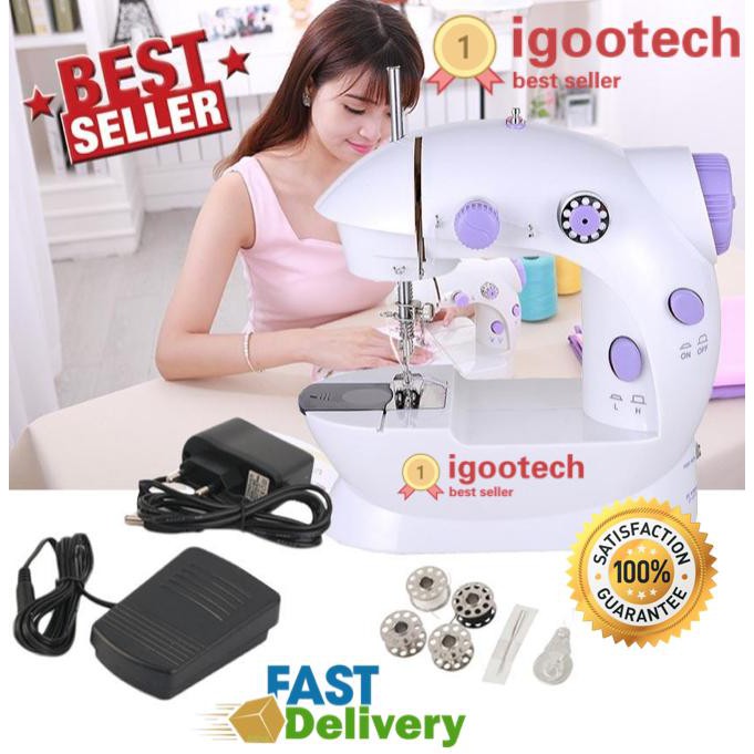 igootech จักรเย็บผ้า จักรเย็บผ้าขนาดเล็ก จักรเย็บผ้าไฟฟ้า Mini Sewing Machine | Shopee Thailand
