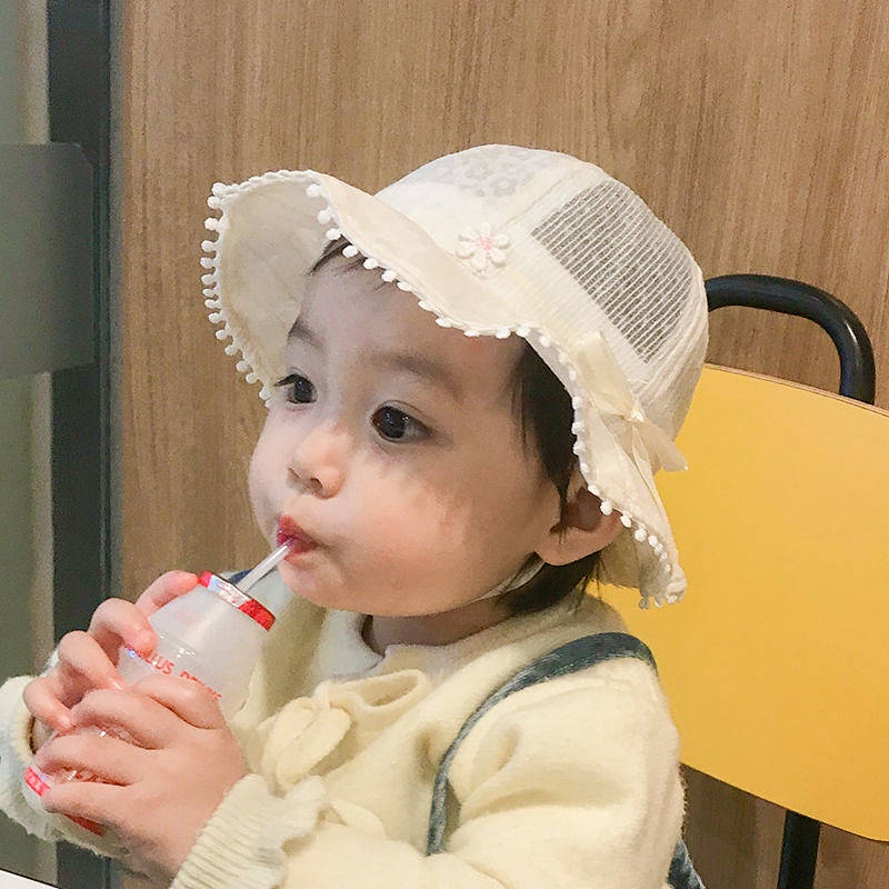 Baby Girl Hat Spring and Summer Thin Sun Hat Cute Bucket Hat Children ...