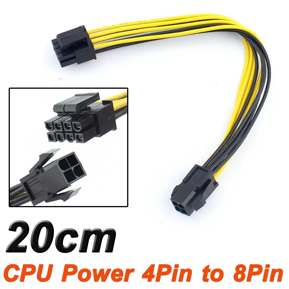 สายแปลงไฟเลี้ยง CPU 4Pin to 8Pin ยาว 20cm for CPU Power Converter Cable ...
