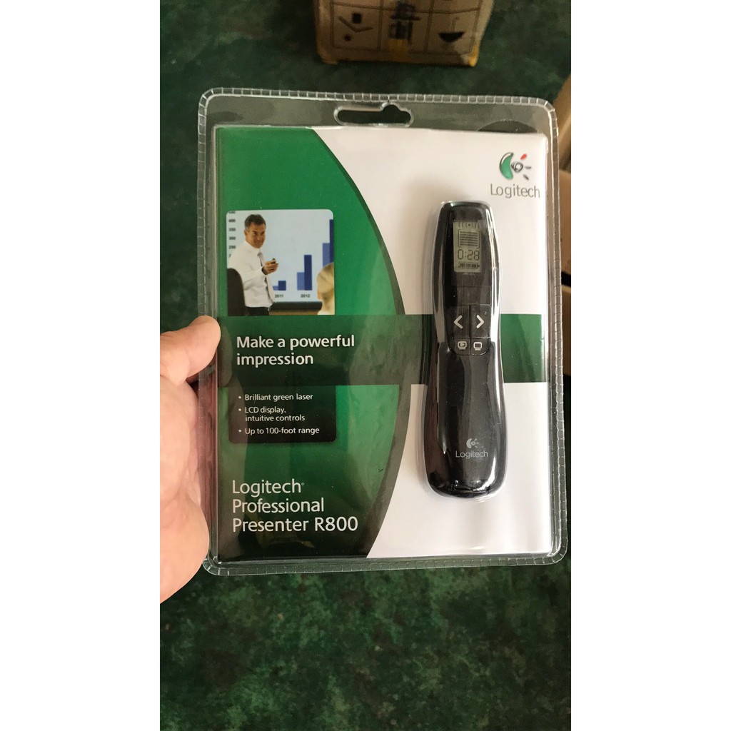 Logitech เครื่องนําเสนองานไร้สาย R800 พร้อมเลเซอร์ชี้ , แสงสีแดง ...