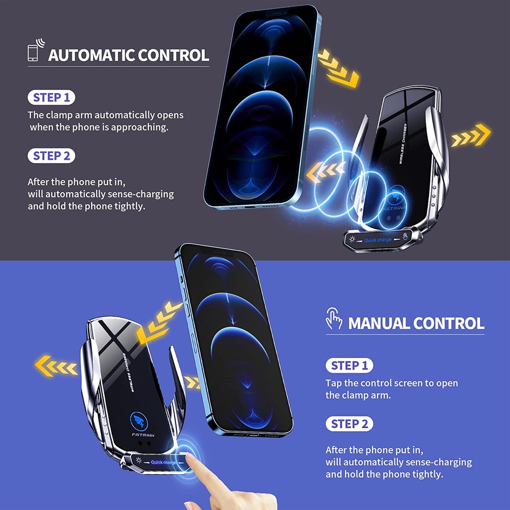 30W Car Wireless Charger Automatic Magnetic Car Phone Holder for iPhone ...