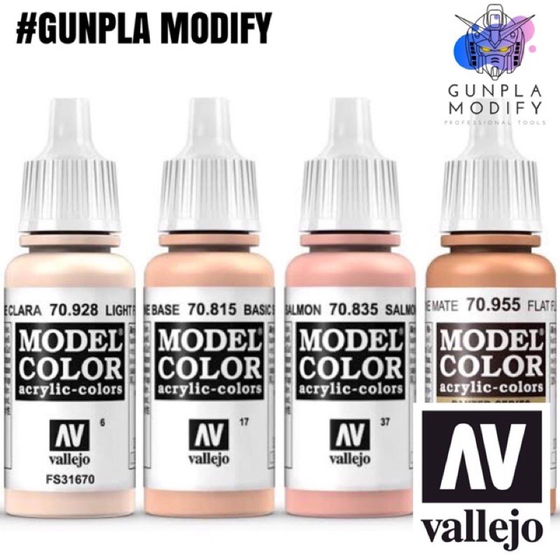 Vallejo Model Color สีอะคริลิคสูตรน้ำ Light Flesh, Basic Skin tone ...