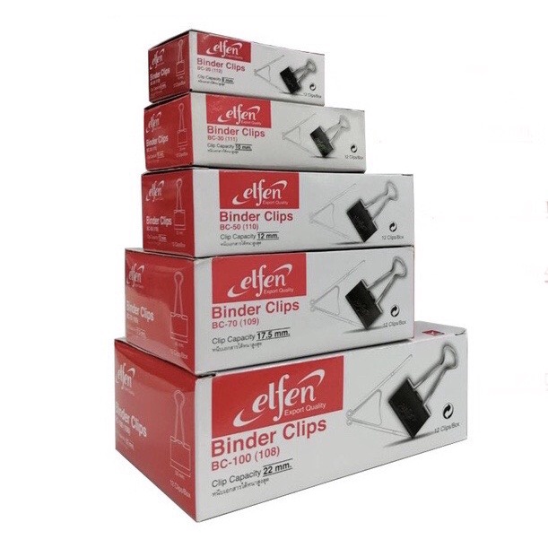 คลิปหนีบกระดาษ Clip ยี่ห้อ Elfen พร้อมจำหน่าย No.108 - 112 บรรจุ กล่อง ...