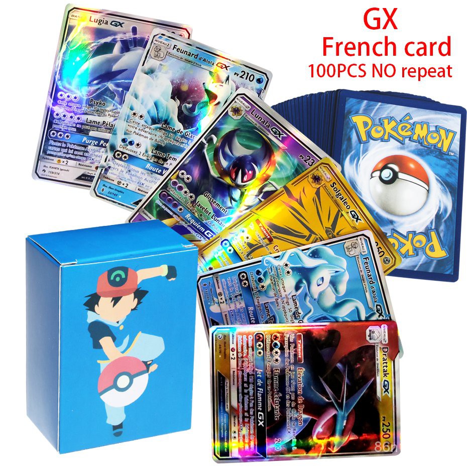 10-100PCS French Version Pokemon Cards V GX MEGA TAG TEAM EX Game ...