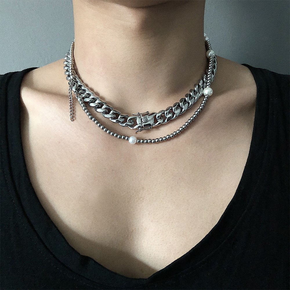 SAZcuban link 45cm European and American hip-hop Cuban neck chain ...