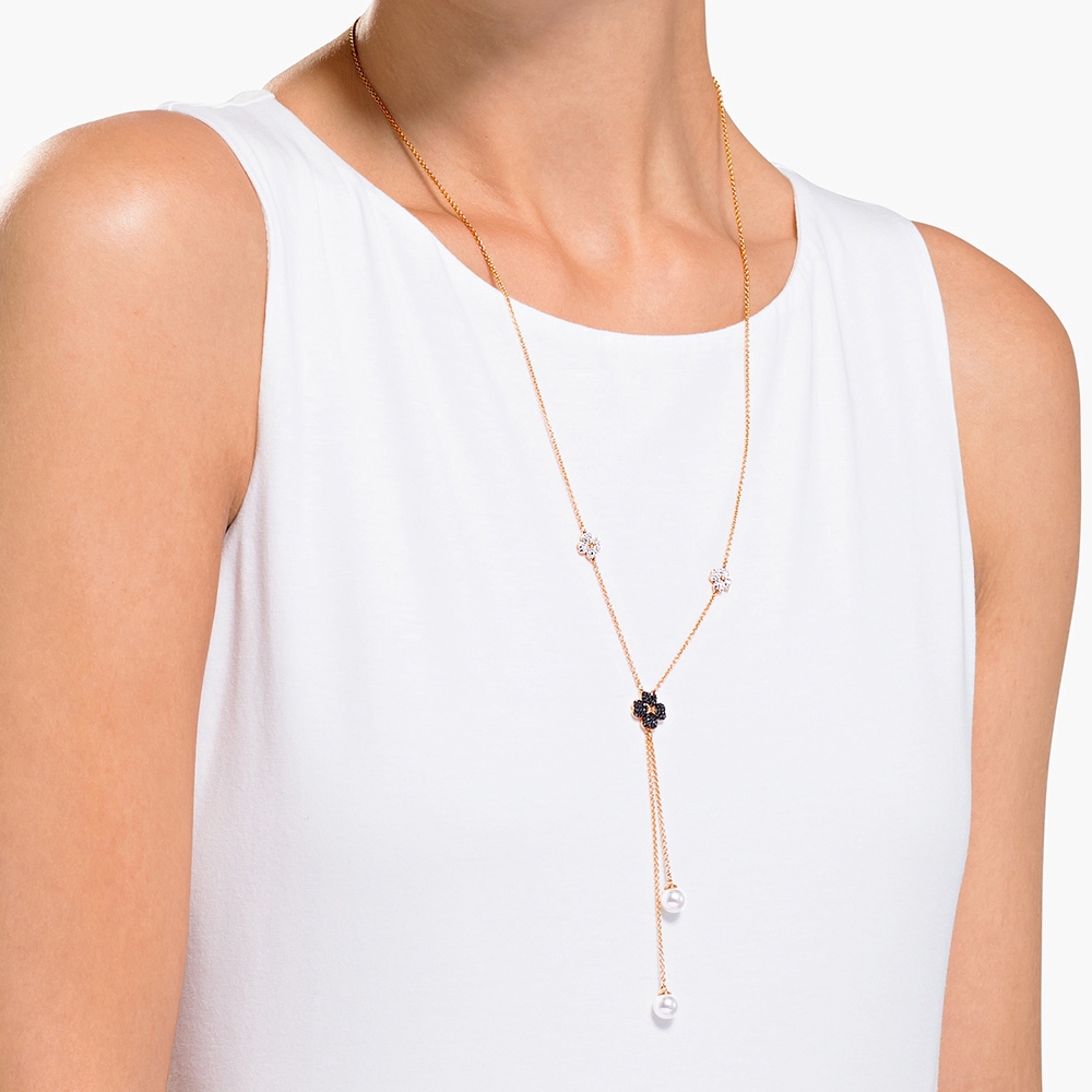 Swarovskiสร้อยคอโซ่ดอกไม้ Swarovski Latisha สง่างามโรแมนติกของขวัญ ...