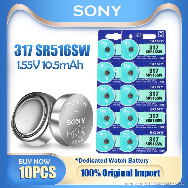 10PCS Sony 317 SR516SW SR516 SR62 V317 D317 GP317 1.55V Silver Oxide ...