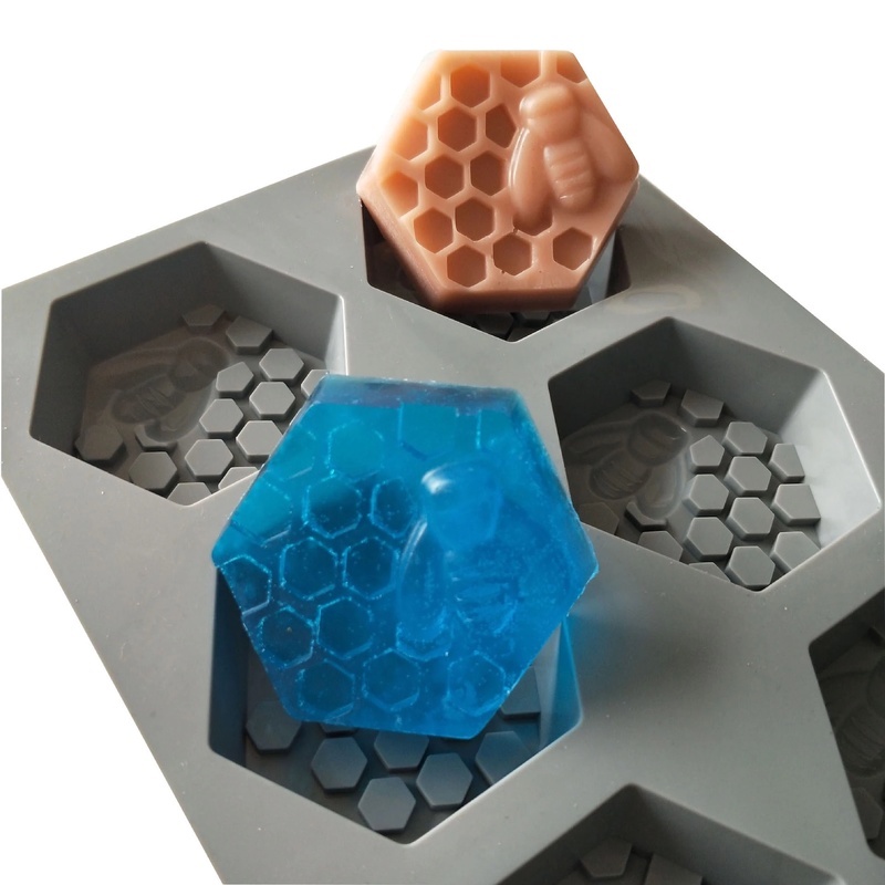 1Pc 6 Hole Silicone 3D Bee Honeycomb Soap Handmade Molds / Food Grade ...