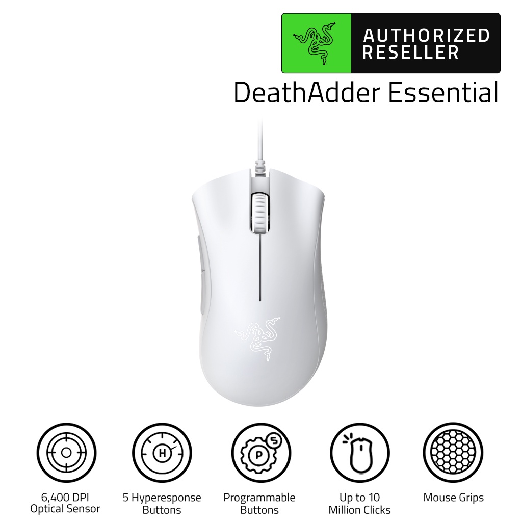 Razer DeathAdder Essential Wired Gaming Mouse 6400DPI Optical Sensor ...