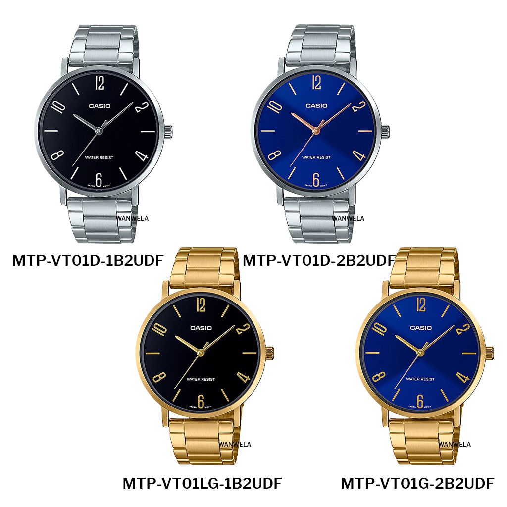 ใส่โค้ดลดเพิ่ม ของแท้ นาฬิกาข้อมือ Casio ผู้ชาย รุ่น MTP-VT01 สาย ...