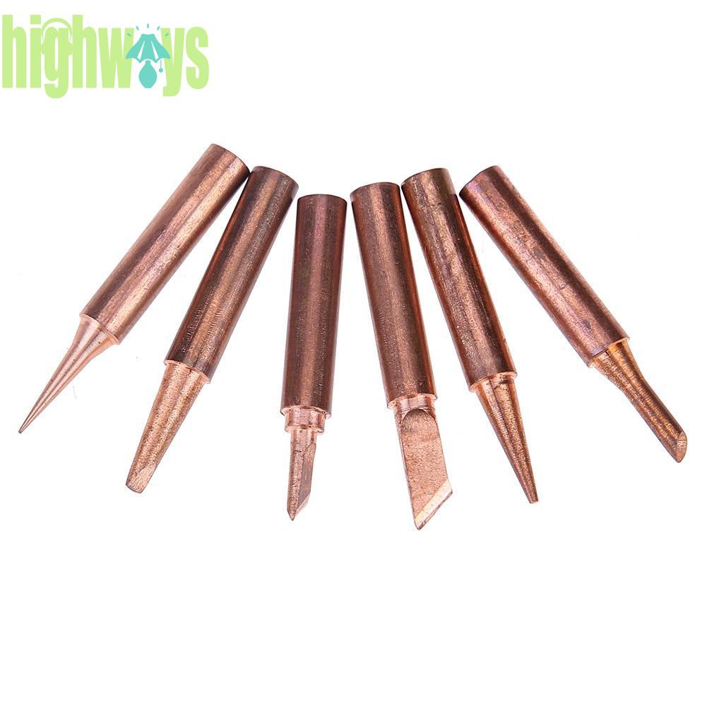 hig 6pcs Pure Copper Iron Tip 900M-T Soldering Tip Soldering Rework ...