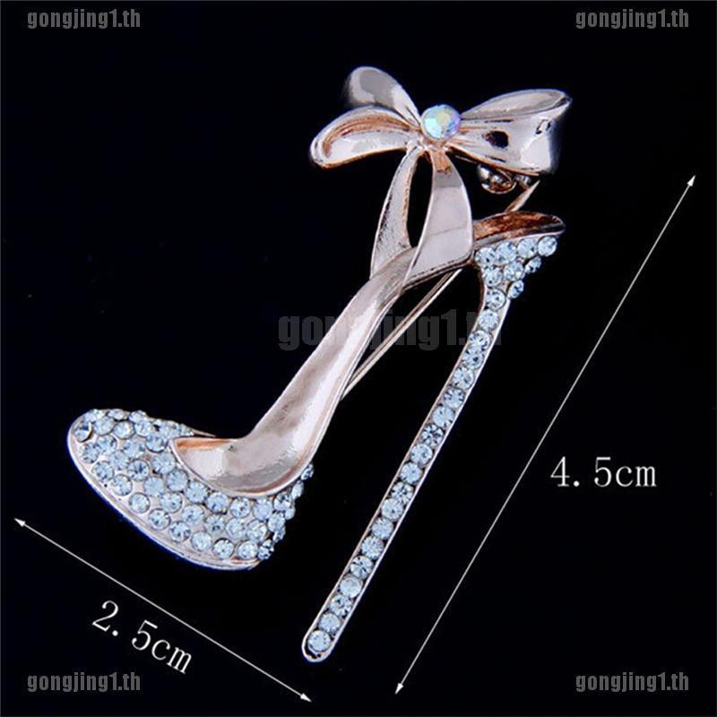 COD Gold plated High-heeled shoe Brooch Pin Stunning Crystals ...
