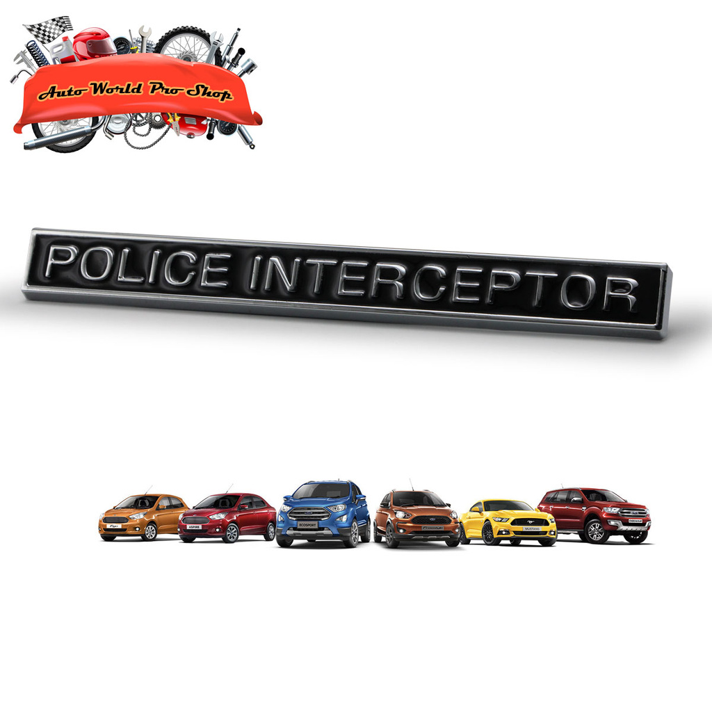โลโก้ Logo "POLICE INTERCEPTOR" สี Black All Model Ford 2, 4 ประตู ปี ...