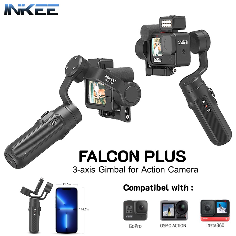 ใหม่ล่าสุด INKEE FALCON PLUS 3-Axis กันสั่น 3 แกนสำหรับกล้อง Action ...