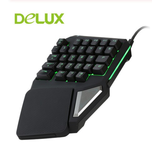 Delux T9 pro t9u single handed gaming keyboard one hand ergonomic ...