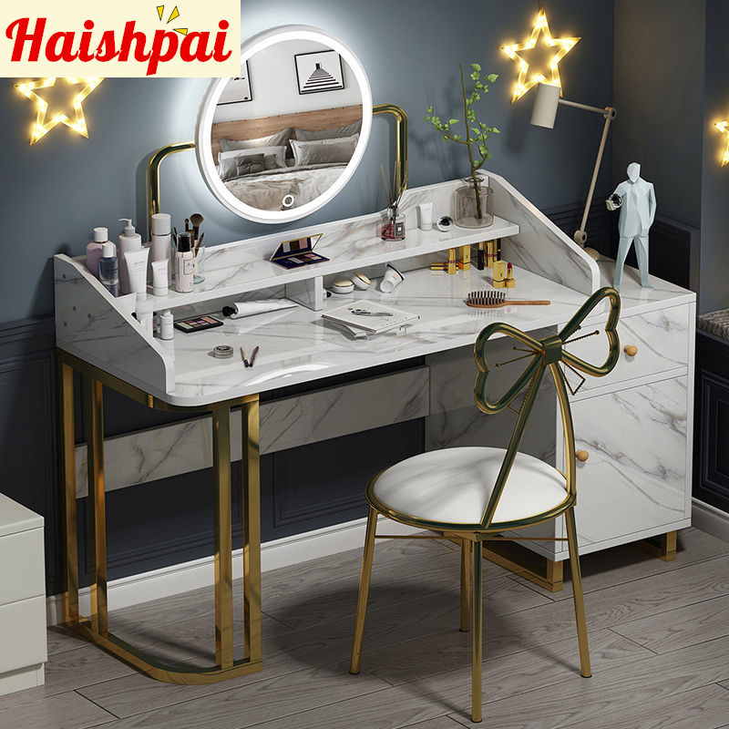 Make Up dressing table with mirror Red Led Light Simple Make-up Table ...