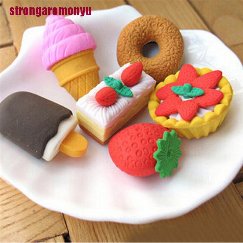 ( N979 ) ยางลบรูปคัพเค้กบิสกิตคุกกี้ครีมแบบสุ่ม 4 ชิ้น - strongaromonyu ...