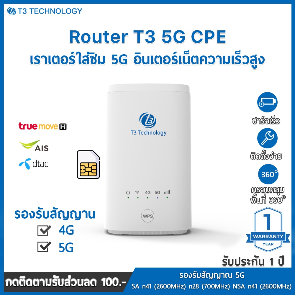 Router T3 5G CPE รุ่น ZLT X21 Indoor // เราเตอร์ใส่ซิม 5G | Shopee Thailand
