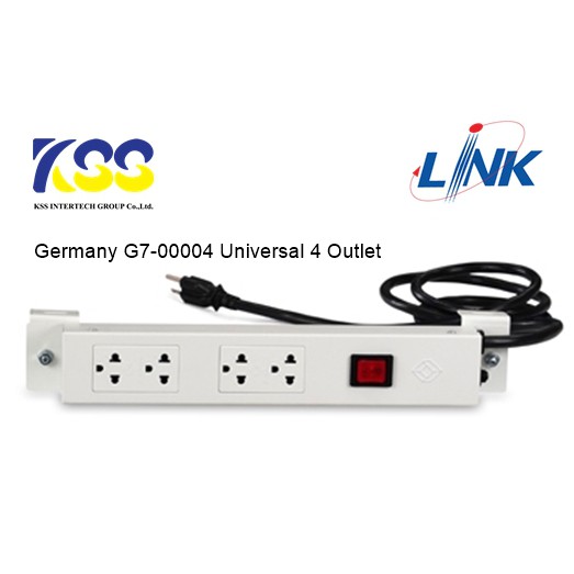 19" GERMANY G7-00004 AC Power Distribution 4 Universal Outlet w/Cable 1 ...