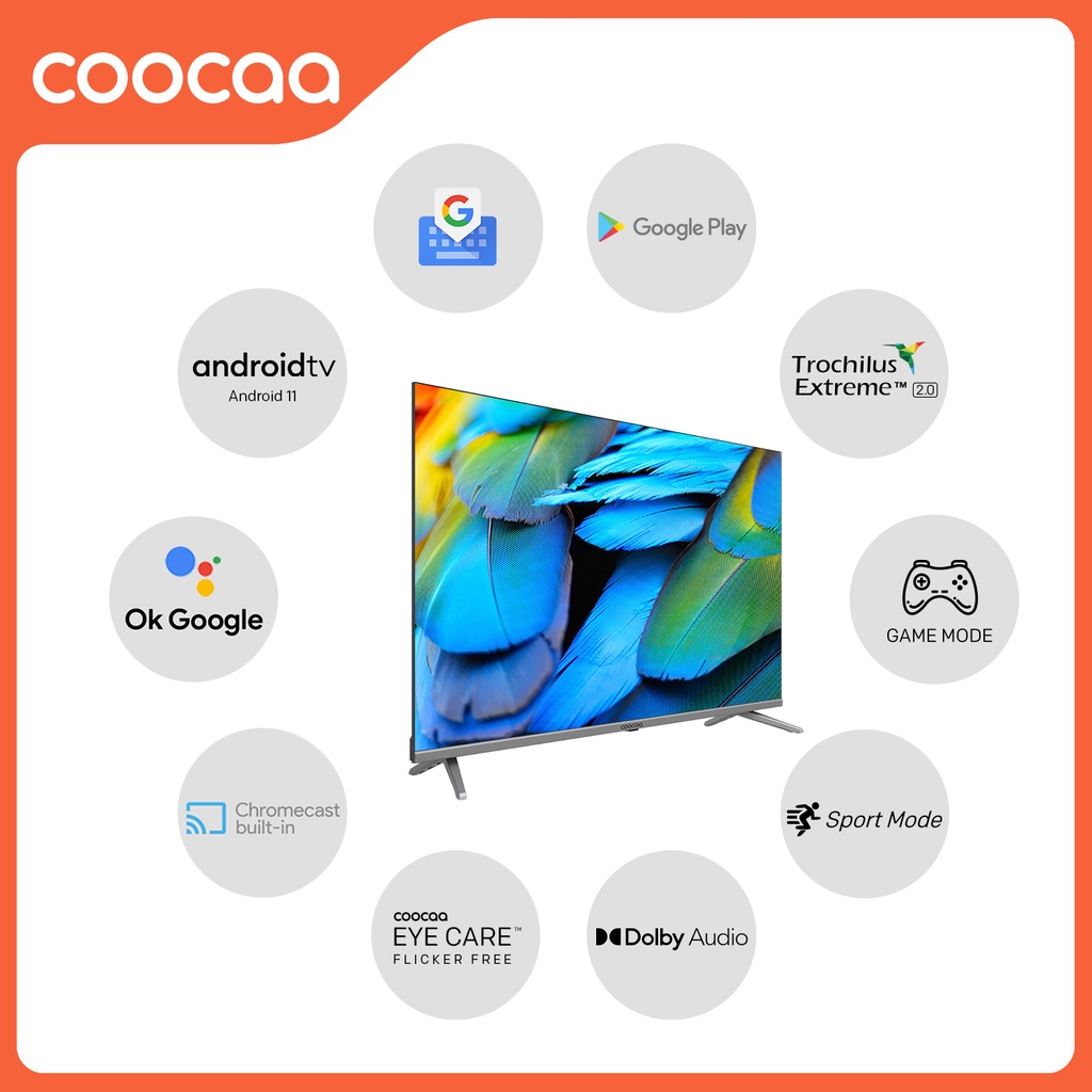 COOCAA 40S7G ทีวี 40 นิ้ว Android TV FHD โทรทัศน์ รุ่น 40S7G Android 11 ...
