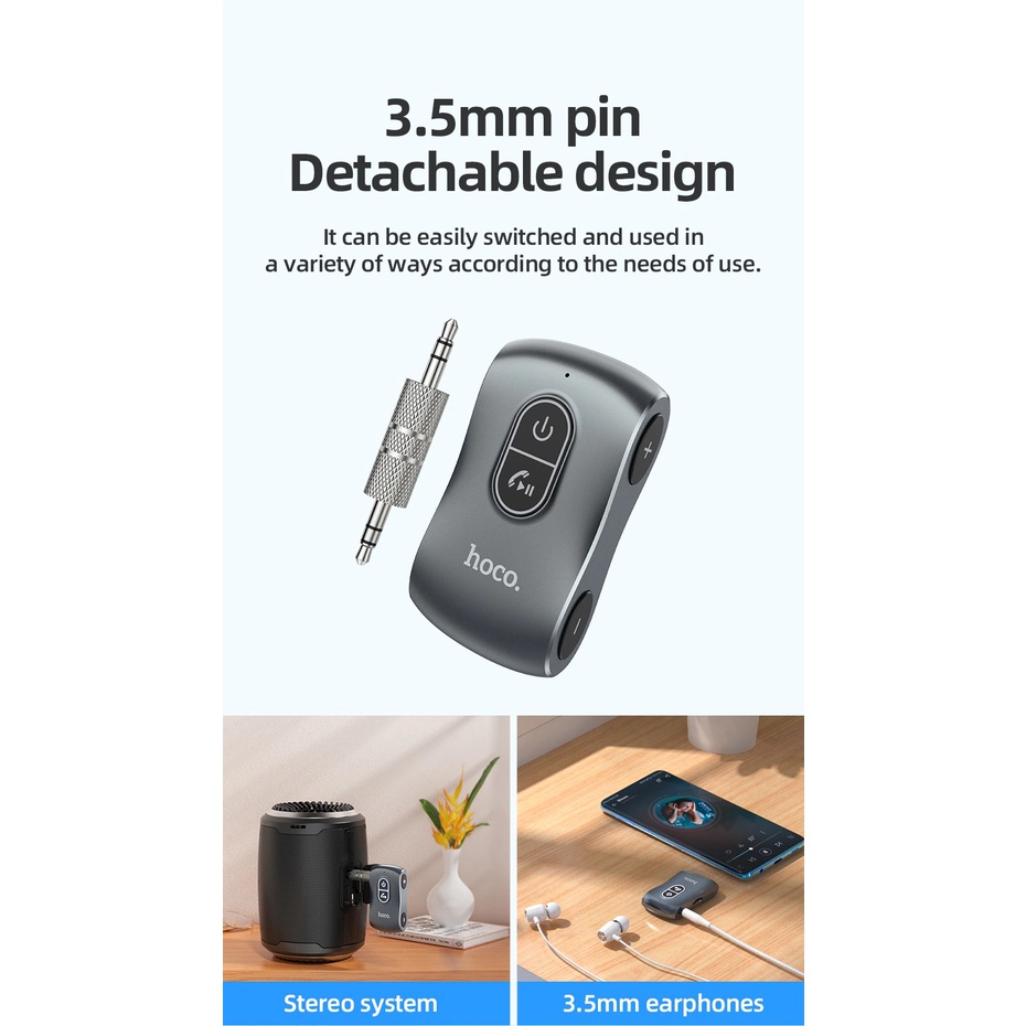 Hoco E73 IN-Car Aux Wireless Receiver - บลูทูธติดรถยนต์ เขื่อมต่อมือถือใช้ในรถเครื่องเสียงบ้านหู ...