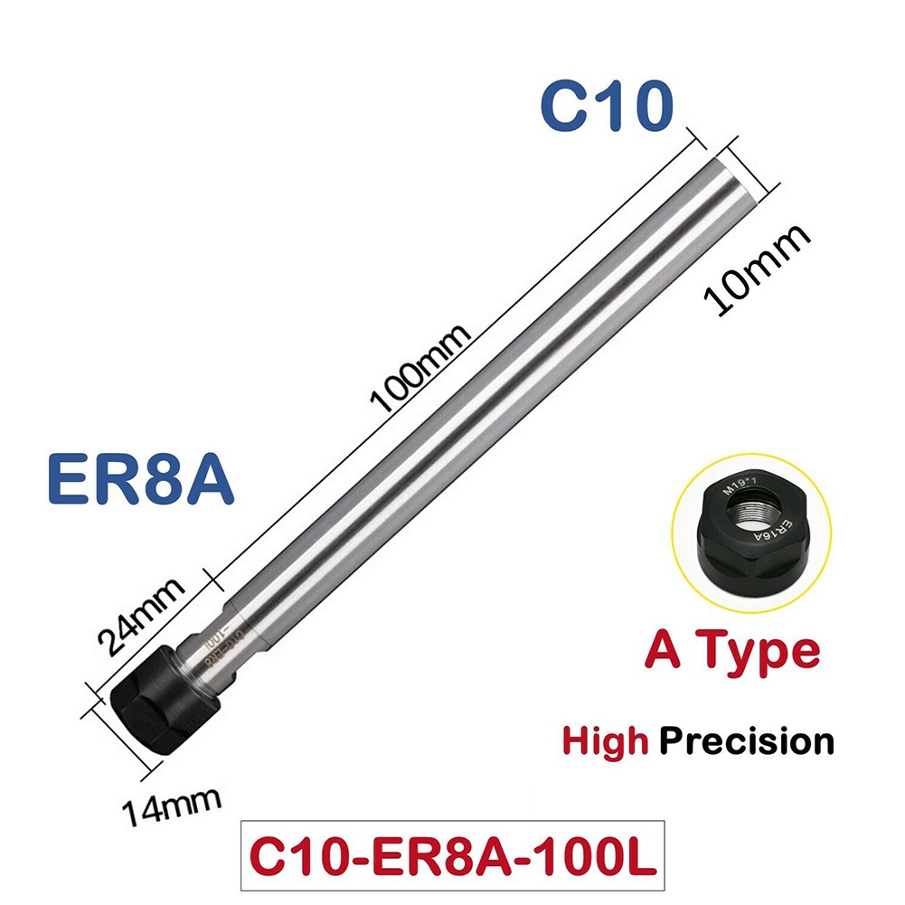 Collet Chuck Holder 1pc ER16A ER20A Milling Tool Mini Straight Shank ...
