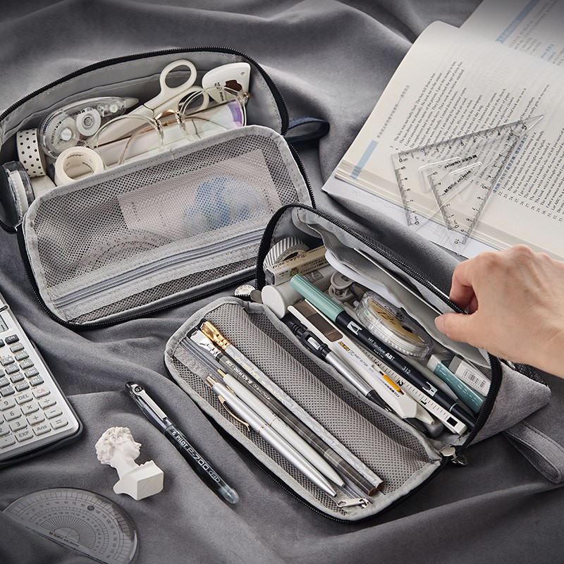 angoo เกลือกรณีดินสอความจุขนาดใหญ่ที่เรียบง่ายหญิงน่ารักมัลติฟังก์ชั่ ...