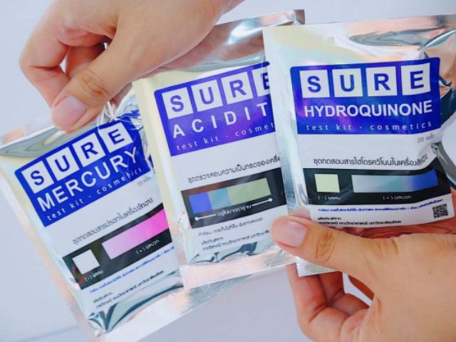 ชุดทดสอบเครื่องสำอางจาก ม.มหิดล SURE Cosmetic test kit(3in1 Mercury ...